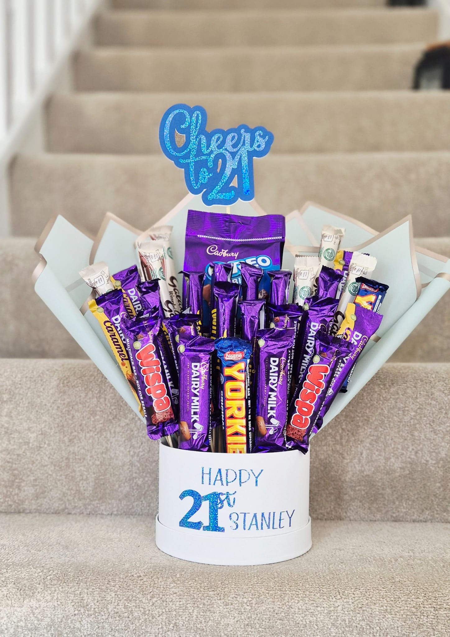 Personalised Mixed Chocolate Hat Box Bouquet - Any Occasion – The One ...